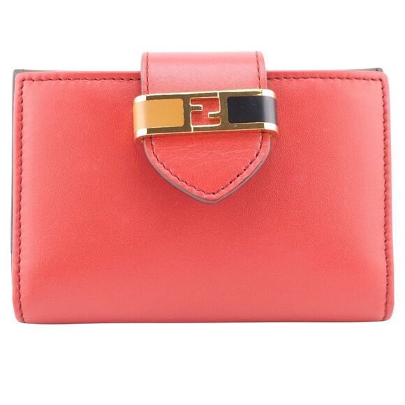 Fendi | Bags | Fendi Red Leather Wallet Preowned | Poshmark